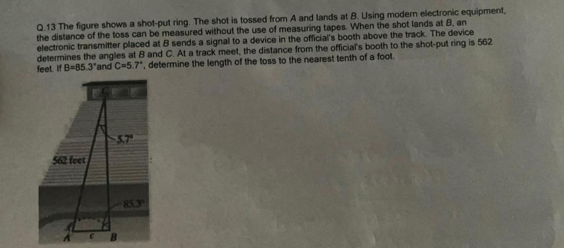 Q 13 The Figure Shows A Shot put Ring The Shot Is Toss Math q-13-the-figure-shows-a-shot-put-ring-the-shot-is-toss-math