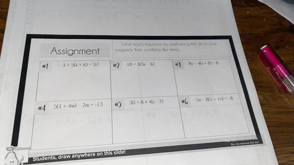 Assignment Solve Each Equation By Performing The Distri Math Assignment Solve Each Equation By Performing The Distri Math