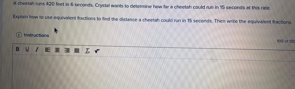 A Cheetah Runs 420 Feet In 6 Seconds Crystal Wants To Math A Cheetah Runs 420 Feet In 6 Seconds Crystal Wants To Math