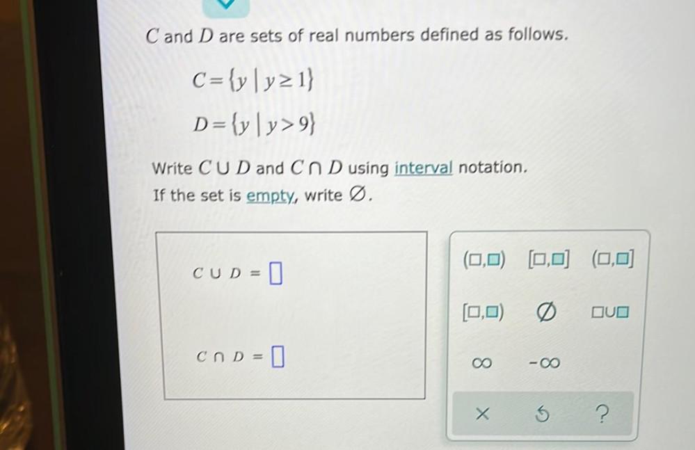 C And D Are Sets Of Real Numbers Defined As Follows C Math C And D Are Sets Of Real Numbers Defined As Follows C Math