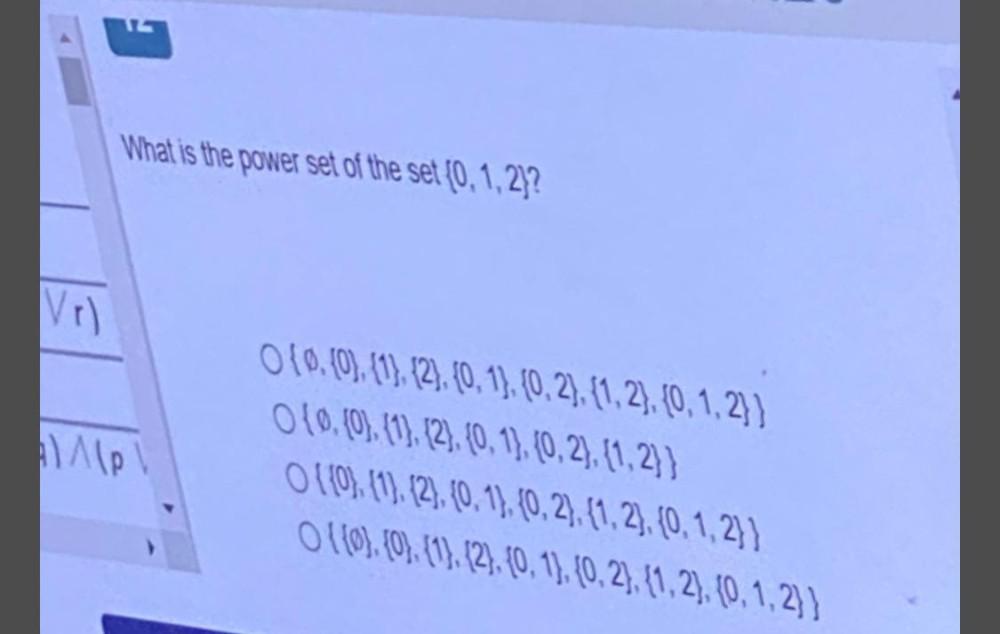 What Is The Power Set Of The Set 0 1 2 Vr A Alp 010 Math What Is The Power Set Of The Set 0 1 2 Vr A Alp 010 Math