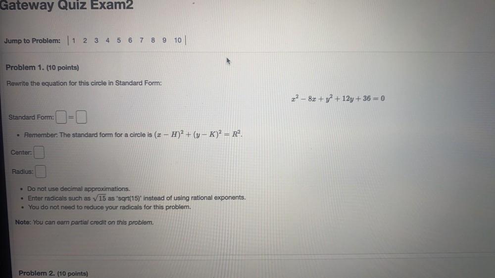Gateway Quiz Exam2 Jump To Problem 1 2 3 4 5 6 7 8 9 1 Math gateway-quiz-exam2-jump-to-problem-1-2-3-4-5-6-7-8-9-1-math
