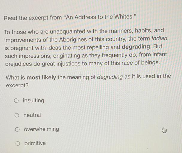 Read The Excerpt From An Address To The Whites To Biology read-the-excerpt-from-an-address-to-the-whites-to-biology
