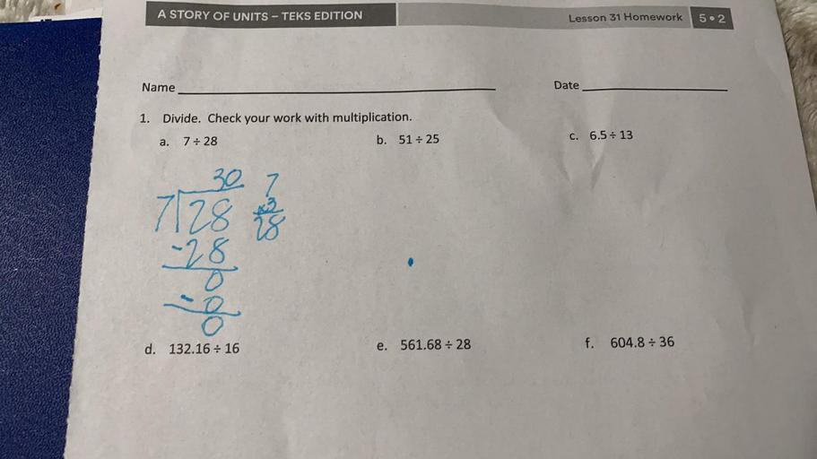 A STORY OF UNITS TEKS EDITION Lesson 31 Homework 5 2 Math a-story-of-units-teks-edition-lesson-31-homework-5-2-math