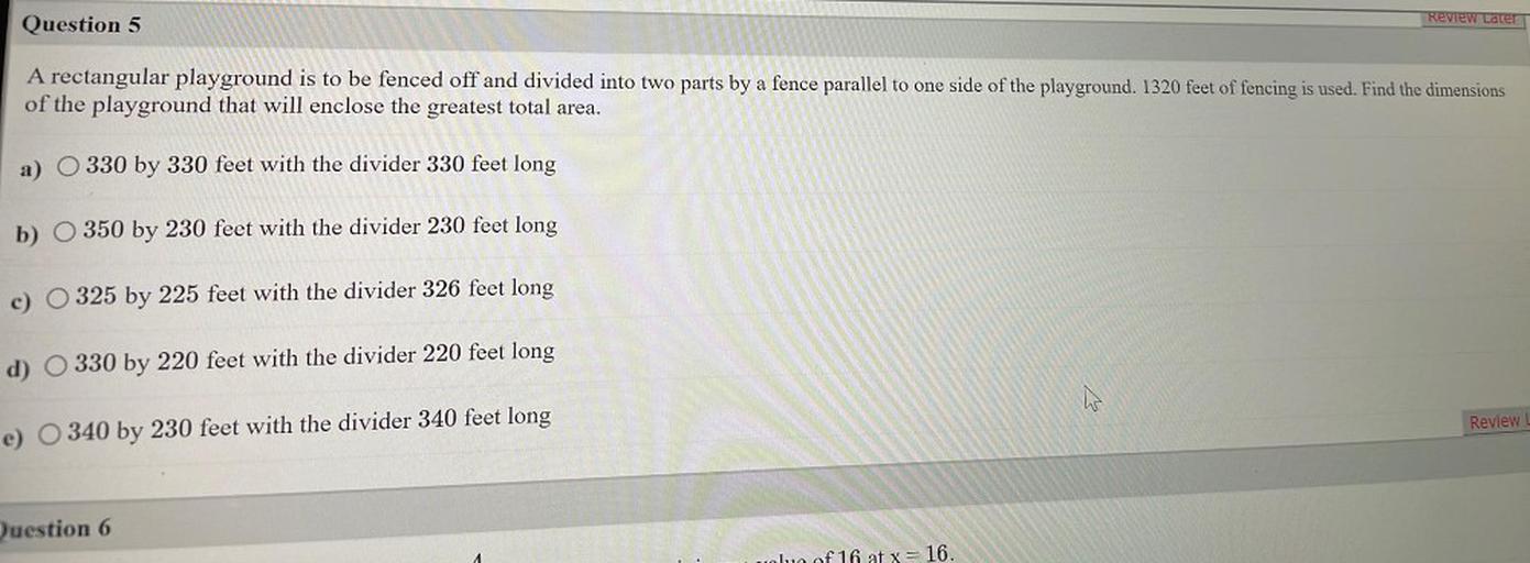 Question 5 Review Later A Rectangular Playground Is To Math question-5-review-later-a-rectangular-playground-is-to-math