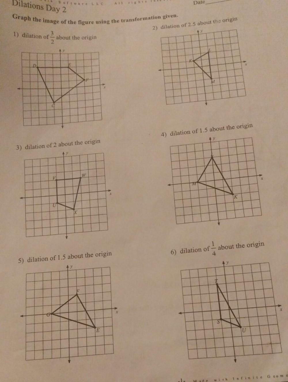 Dilations Day 2 Software LLC AI Tights Date Graph the i... - Math