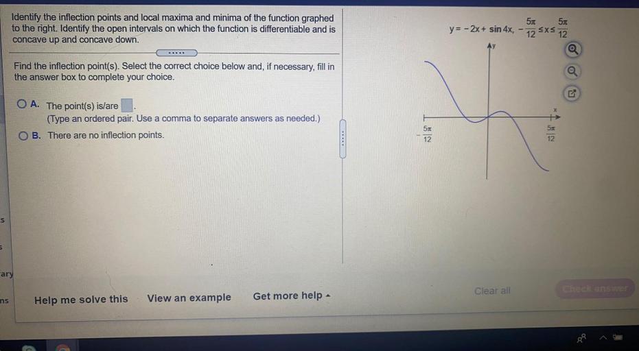 511 Identify The Inflection Points And Local Maxima And Math