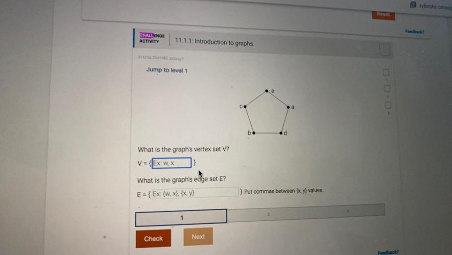 zyBooks catalog KOLCE Feedback CHALLENGE ACTIVITY 11.1.... - Math zyBooks catalog KOLCE Feedback CHALLENGE ACTIVITY 11.1.... - Math