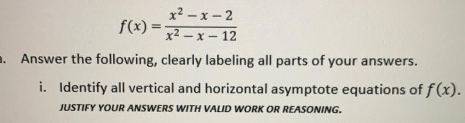 X2 x 2 F x X2 X 12 Answer The Following Clear Math x2-x-2-f-x-x2-x-12-answer-the-following-clear-math