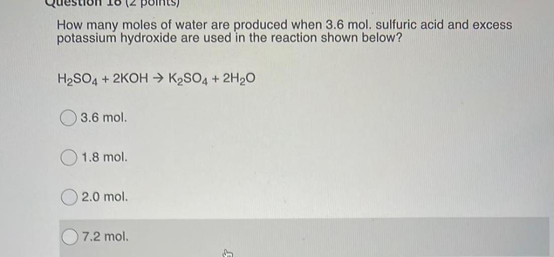 points-how-many-moles-of-water-are-produce-organic-chemistry