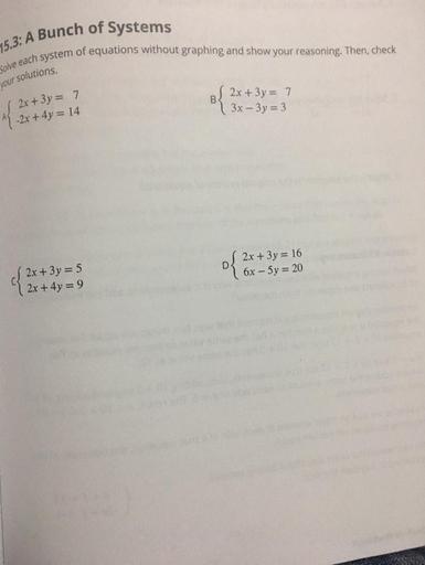 Solve Each System Of Equations Without Graphing And Sho Math solve-each-system-of-equations-without-graphing-and-sho-math