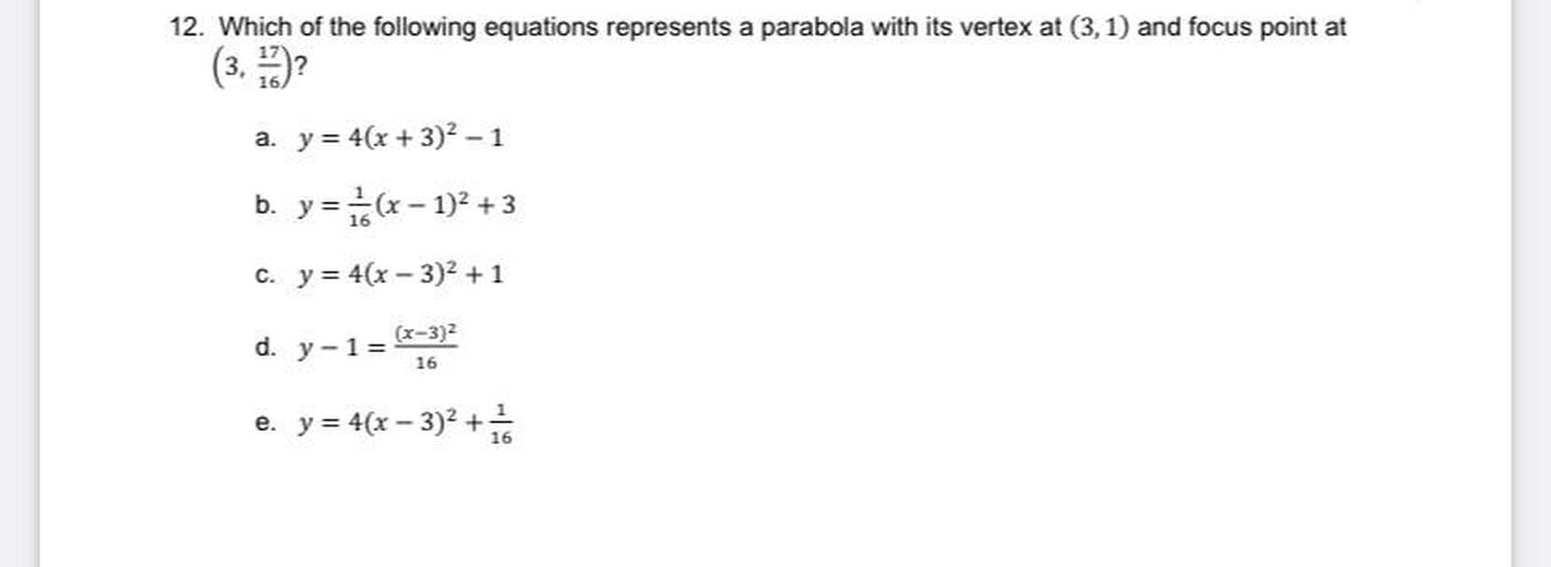 12 Which Of The Following Equations Represents A Parab Math 12-which-of-the-following-equations-represents-a-parab-math