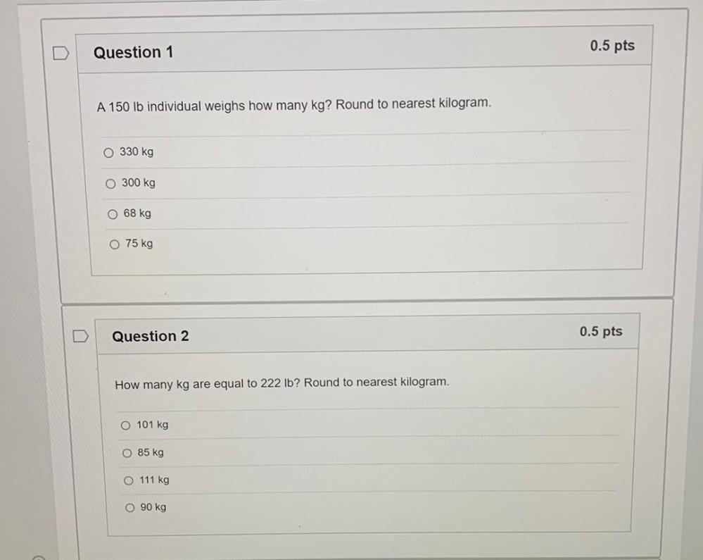 Question 1 0 5 Pts A 150 Lb Individual Weighs How Many Math Question 1 0 5 Pts A 150 Lb Individual Weighs How Many Math