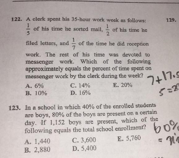129 122 A Clerk Spent His 35 hour Work Week As Follow Math 129-122-a-clerk-spent-his-35-hour-work-week-as-follow-math