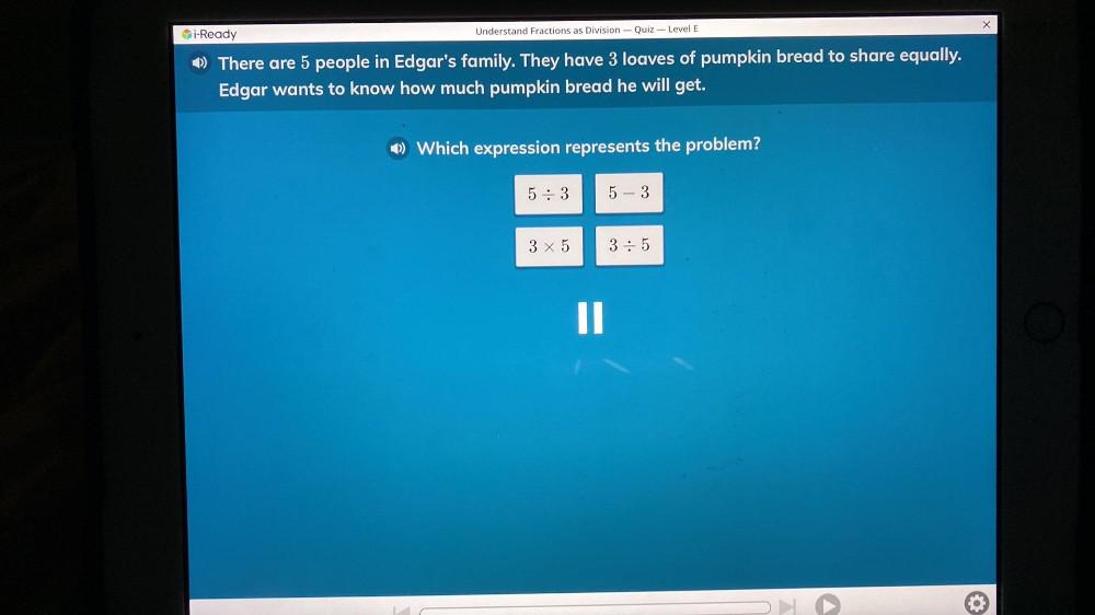 I Ready Understand Fractions As Division Quiz Level Math I Ready Understand Fractions As Division Quiz Level Math