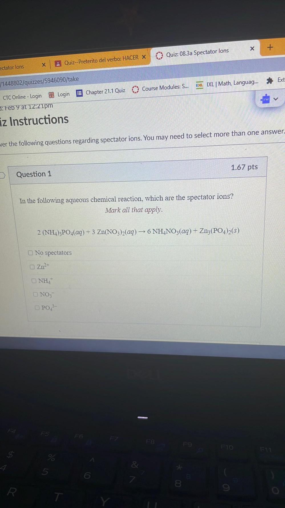 X Quiz 08 3a Spectator Lons X Quiz Physical Chemistry X Quiz 08 3a Spectator Lons X Quiz Physical Chemistry