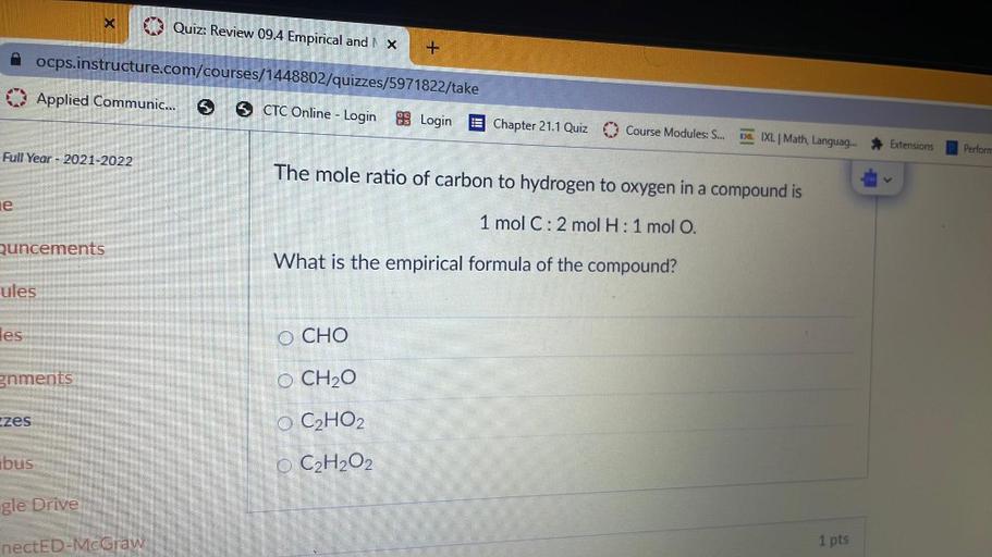 X Quiz Review 09 4 Empirical And X Ocp Physical Chemistry x-quiz-review-09-4-empirical-and-x-ocp-physical-chemistry