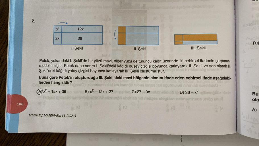 2 SU X2 12x 3x 36 Tud 1 ekil II ekil Ortaokul Matematik 2-su-x2-12x-3x-36-tud-1-ekil-ii-ekil-ortaokul-matematik
