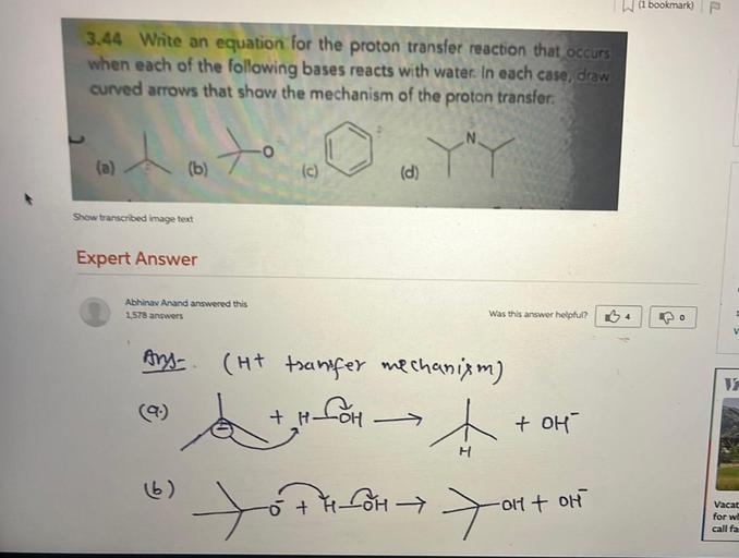 W (l bookmark) 3.44 Write an equation for ... - Organic Chemistry