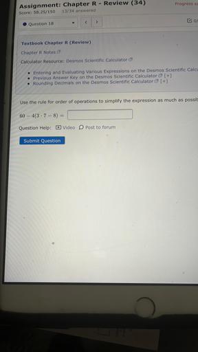 Progress Se Assignment Chapter R Review 34 Score Math progress-se-assignment-chapter-r-review-34-score-math