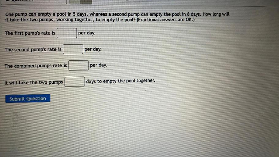 One Pump Can Empty A Pool In 5 Days Whereas A Second P Math one-pump-can-empty-a-pool-in-5-days-whereas-a-second-p-math