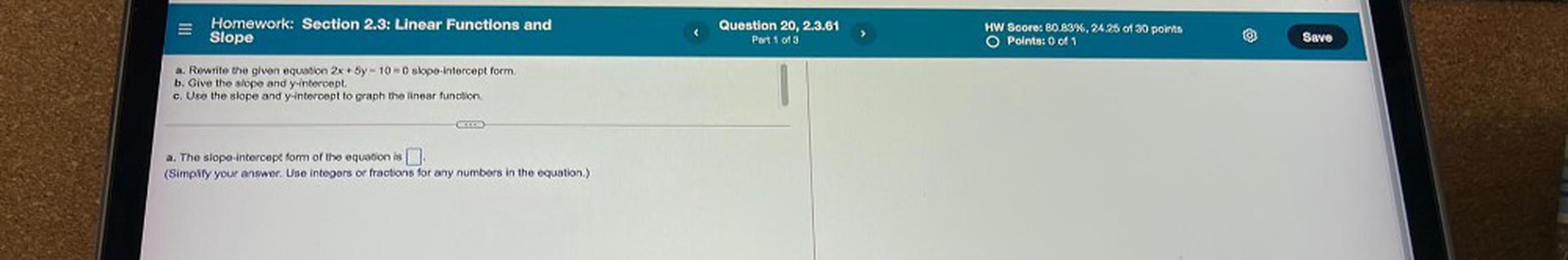 Homework Section 2 3 Linear Functions And Slope Que Math homework-section-2-3-linear-functions-and-slope-que-math
