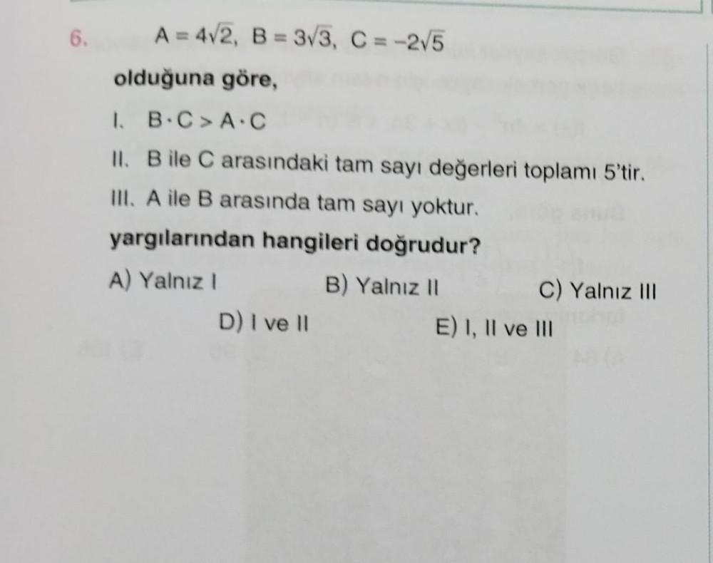 6 A 4 2 B 3 3 C 275 Oldu una G re Lise Matematik 6 A 4 2 B 3 3 C 275 Oldu una G re Lise Matematik