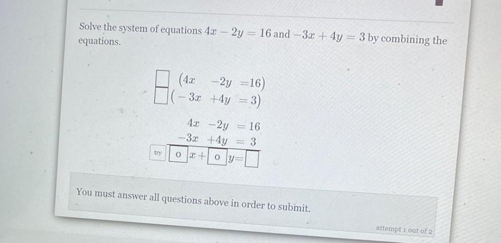 Solve The System Of Equations 4x 2y 16 And 3x 4y Math Solve The System Of Equations 4x 2y 16 And 3x 4y Math