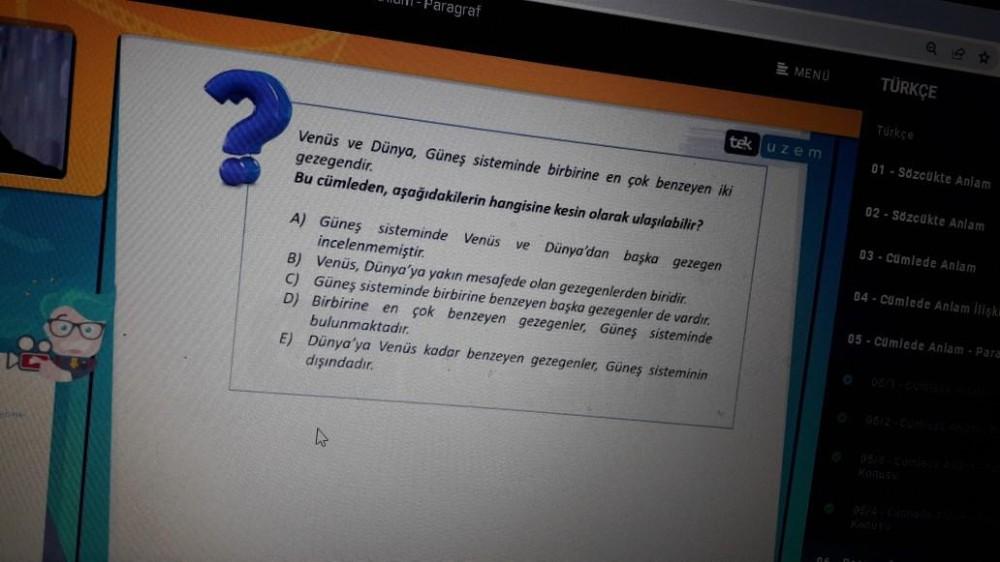 Paragraf MENU TÜRKÇE ? Turkce tek uzem Venüs ve ... - Lise Türkçe - Kunduz