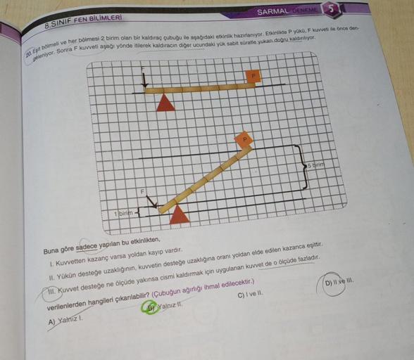 SARMAL DENEME 8.SINIF FEN BİLİMLERİ 20.... - Ortaokul Fen Bilgisi