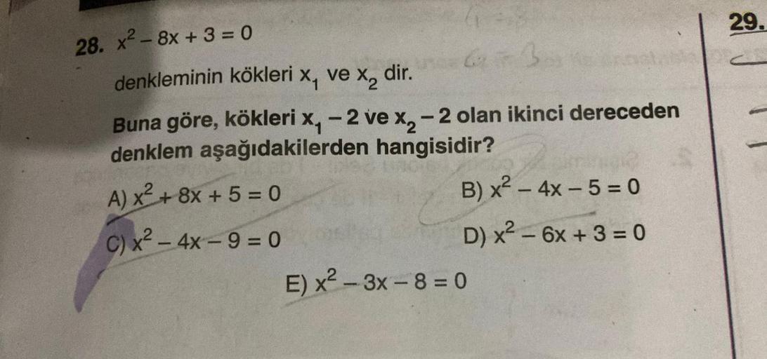 28 X2 8x 3 0 29 3 Denkleminin K kleri Lise Matematik 28-x2-8x-3-0-29-3-denkleminin-k-kleri-lise-matematik