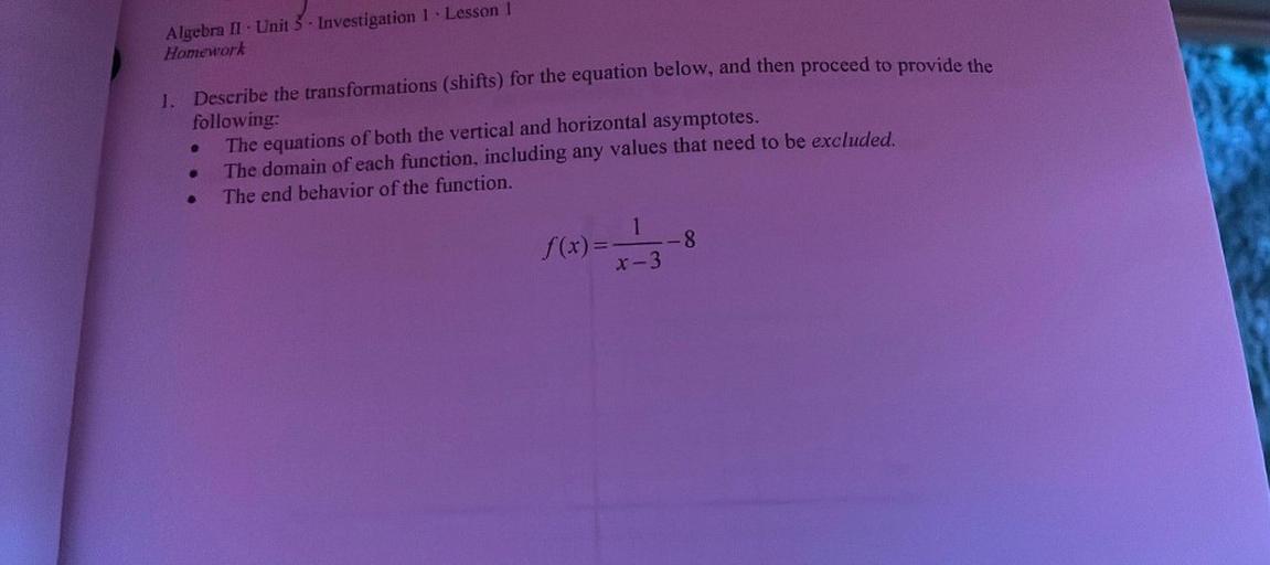 Algebra II Unit 5 Investigation 1 Lesson 1 Homewor Math algebra-ii-unit-5-investigation-1-lesson-1-homewor-math