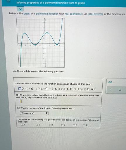 Inferring properties of a polynomial function from ... - Math