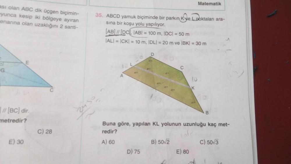 Matematik ası olan ABC dik üçgen biçimin- yun... - Lise Matematik