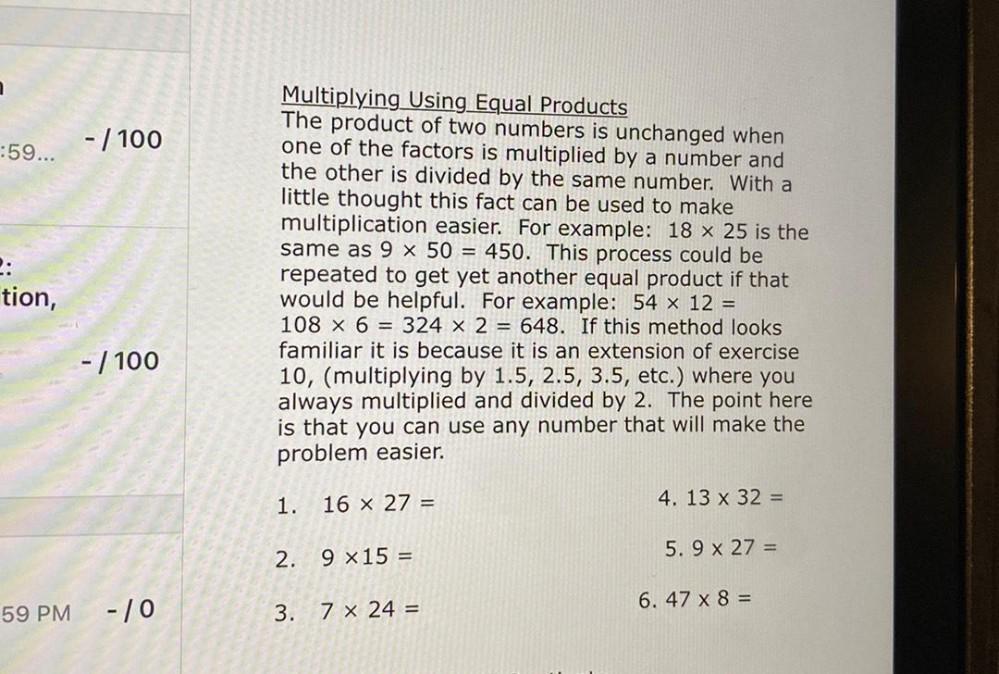 100 59 E Multiplying Using Equal Products The Math 100 59 E Multiplying Using Equal Products The Math