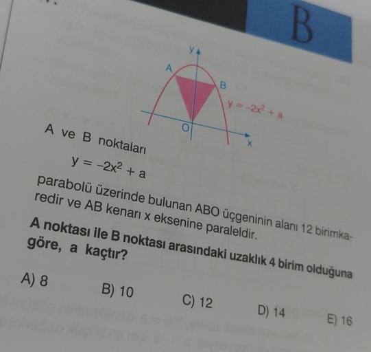 B Y A B Y 22² A Ve B Noktaları Y 2x2 Lise Matematik