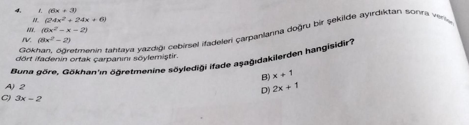 4 1 6x 3 II 24x2 24x 6 III Ortaokul Matematik 4-1-6x-3-ii-24x2-24x-6-iii-ortaokul-matematik