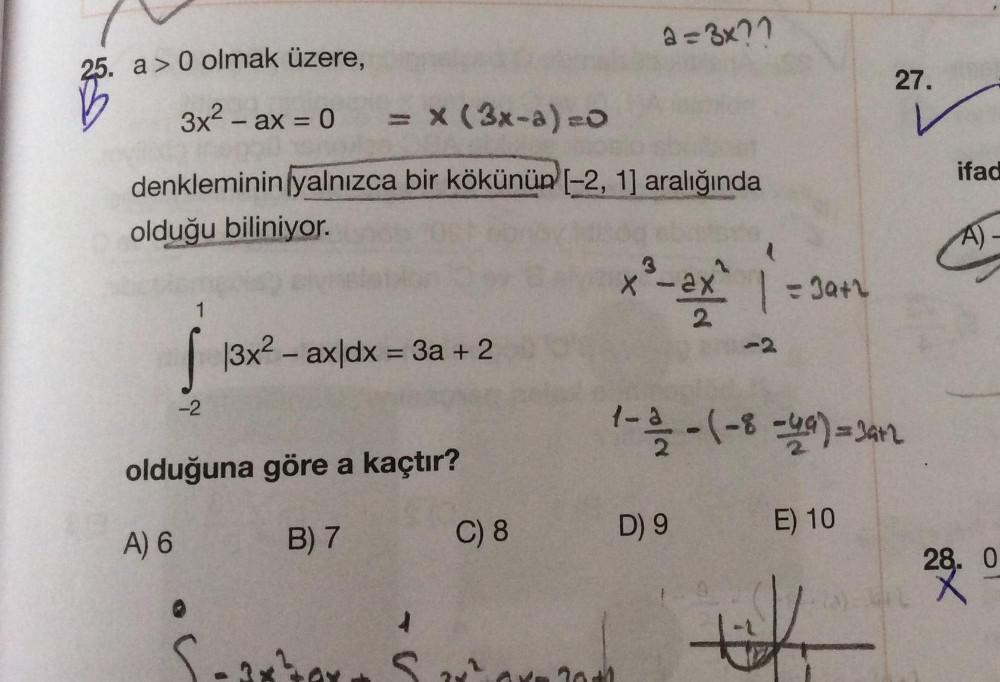 A 3x 1 25 A 0 Olmak zere 27 3x2 Ax 0 Lise Matematik A 3x 1 25 A 0 Olmak zere 27 3x2 Ax 0 Lise Matematik