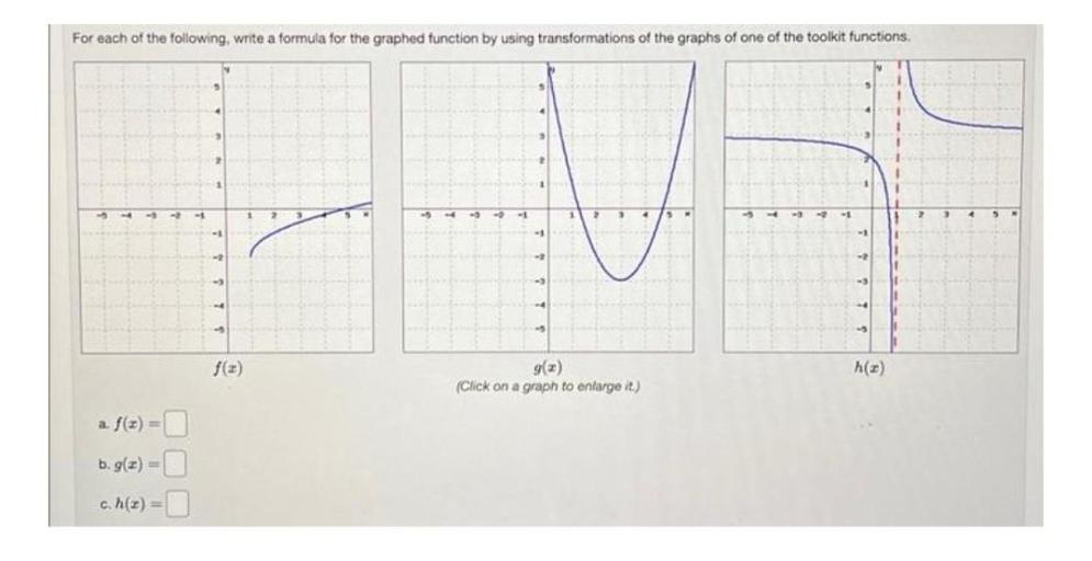 For each of the following, write a formula for the grap... - Math