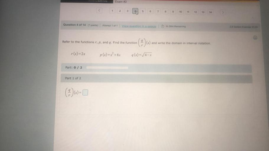 Hosted by ALEKS Corp Exam #2