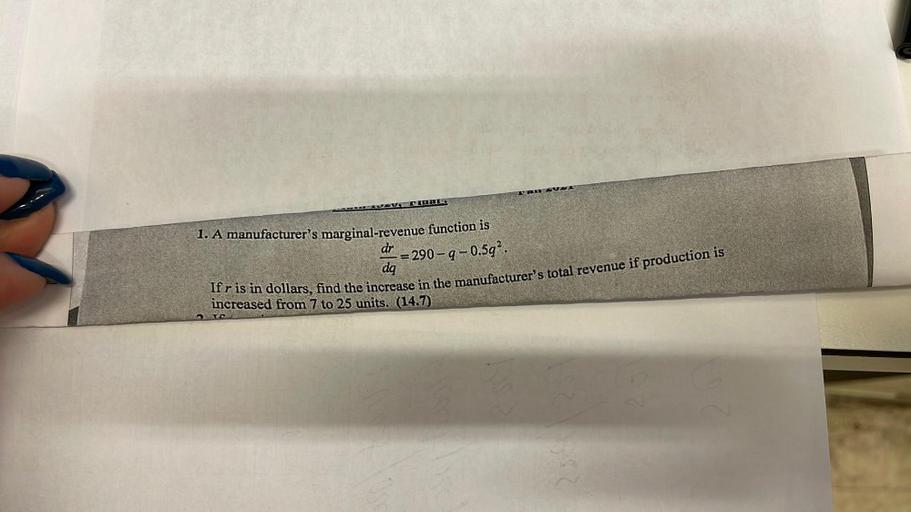 Ranser RIOUR 1 A Manufacturer s Marginal revenue Funct Math ranser-riour-1-a-manufacturer-s-marginal-revenue-funct-math