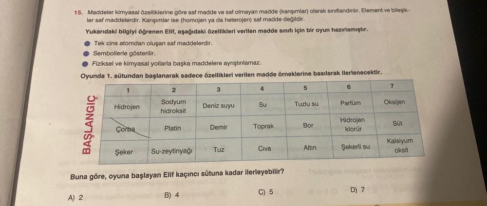 15. Maddeler kimyasal özelliklerine göre saf madde ve saf olmayan madde ...