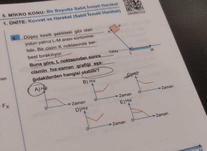 AOB6702 5. MIKRO KONU: Bir Boyutta Sabit ivmeli Hareket 1. UNITE: Kuvvet ve Hareket (Sabit ...