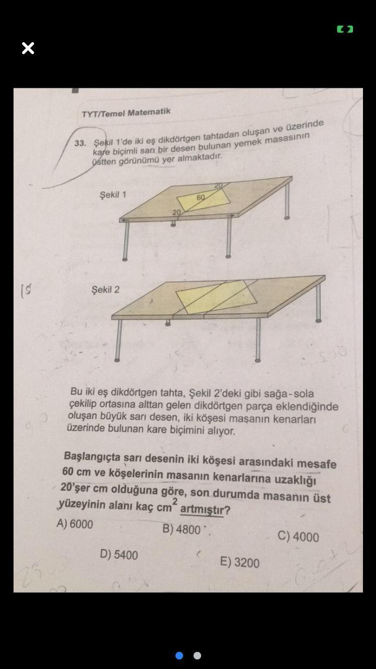 2 X TYT/Temel Matematik 33. Şekil 1'de iki eş... - Lise Matematik