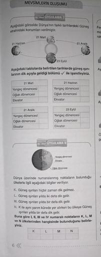 UYGULAMA 7 Aşağıdaki görselde Dünya'nın... - Ortaokul Fen Bilgisi
