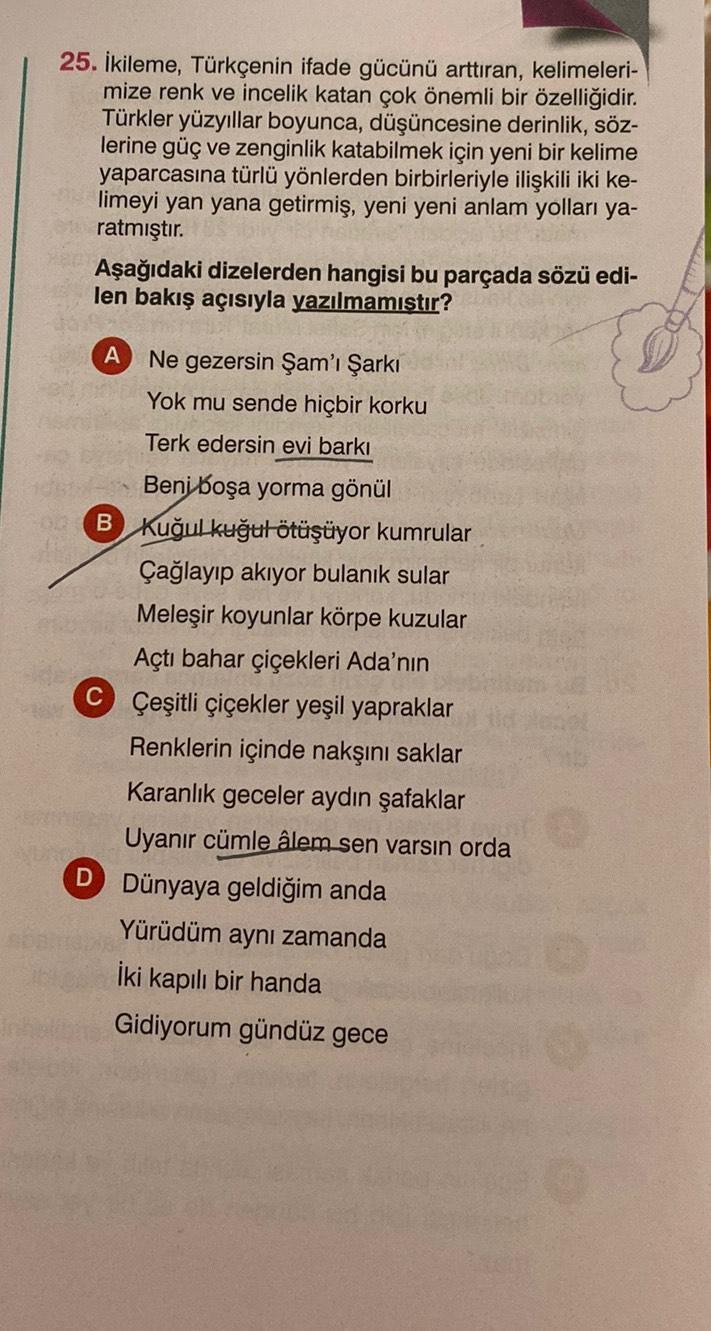 25. İkileme, Türkçenin ifade gücünü arttıran... - Ortaokul Türkçe