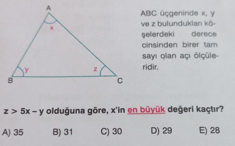 B A X N C Abc üçgeninde X Y Ve Z Bulundukları Kö Geometri