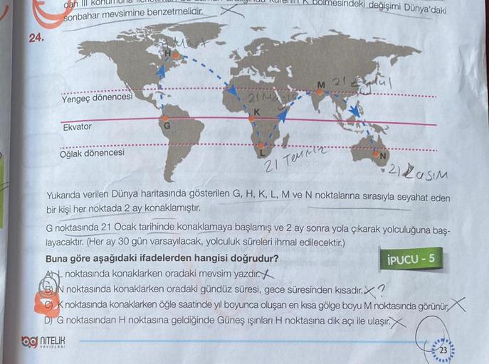 24. dan III kor sonbahar mevsimine benzetmelidir. Yengeç dönencesi ...