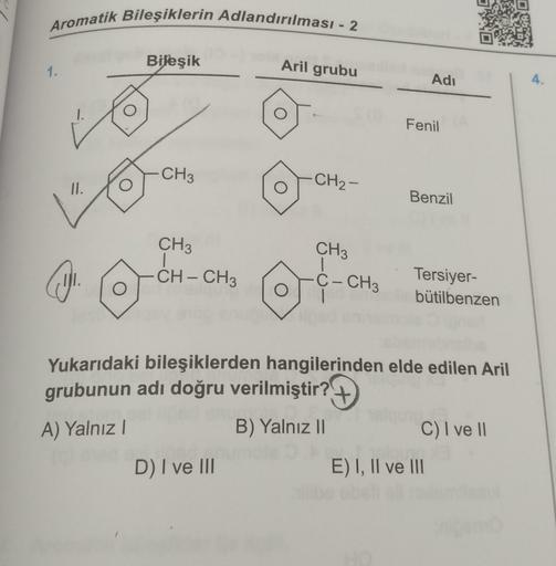 Aromatik Bileşiklerin Adlandırılması - 2 1. 1. II. ₁. ... - Kimya