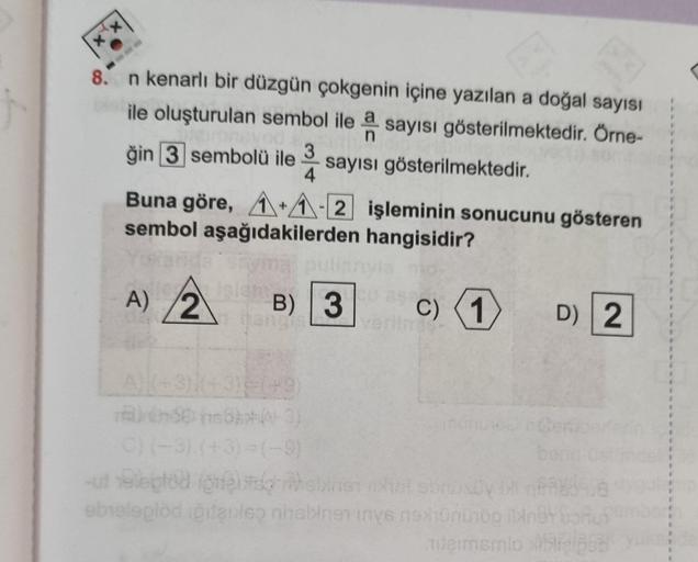 X X 8 N Kenarlı Bir Düzgün çokgenin Için Ortaokul Matematik